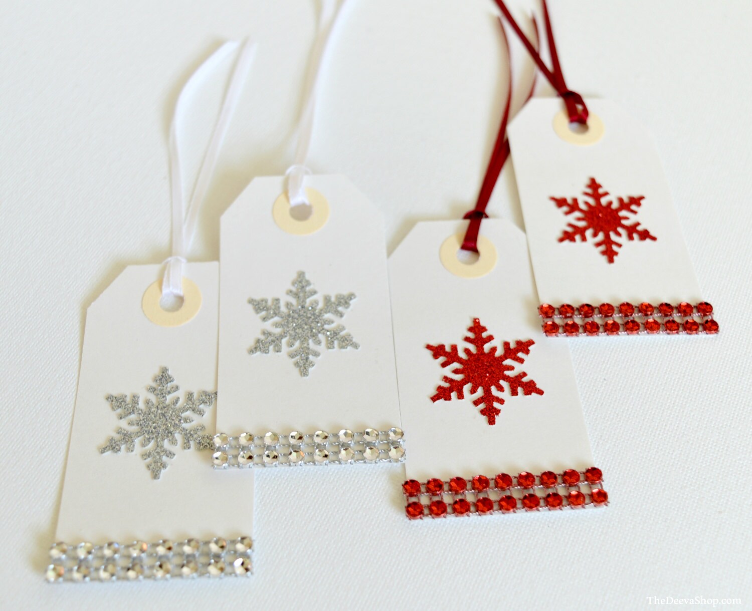 Christmas Gift Tags Holiday Glitter Snowflake Gift Tags | Etsy