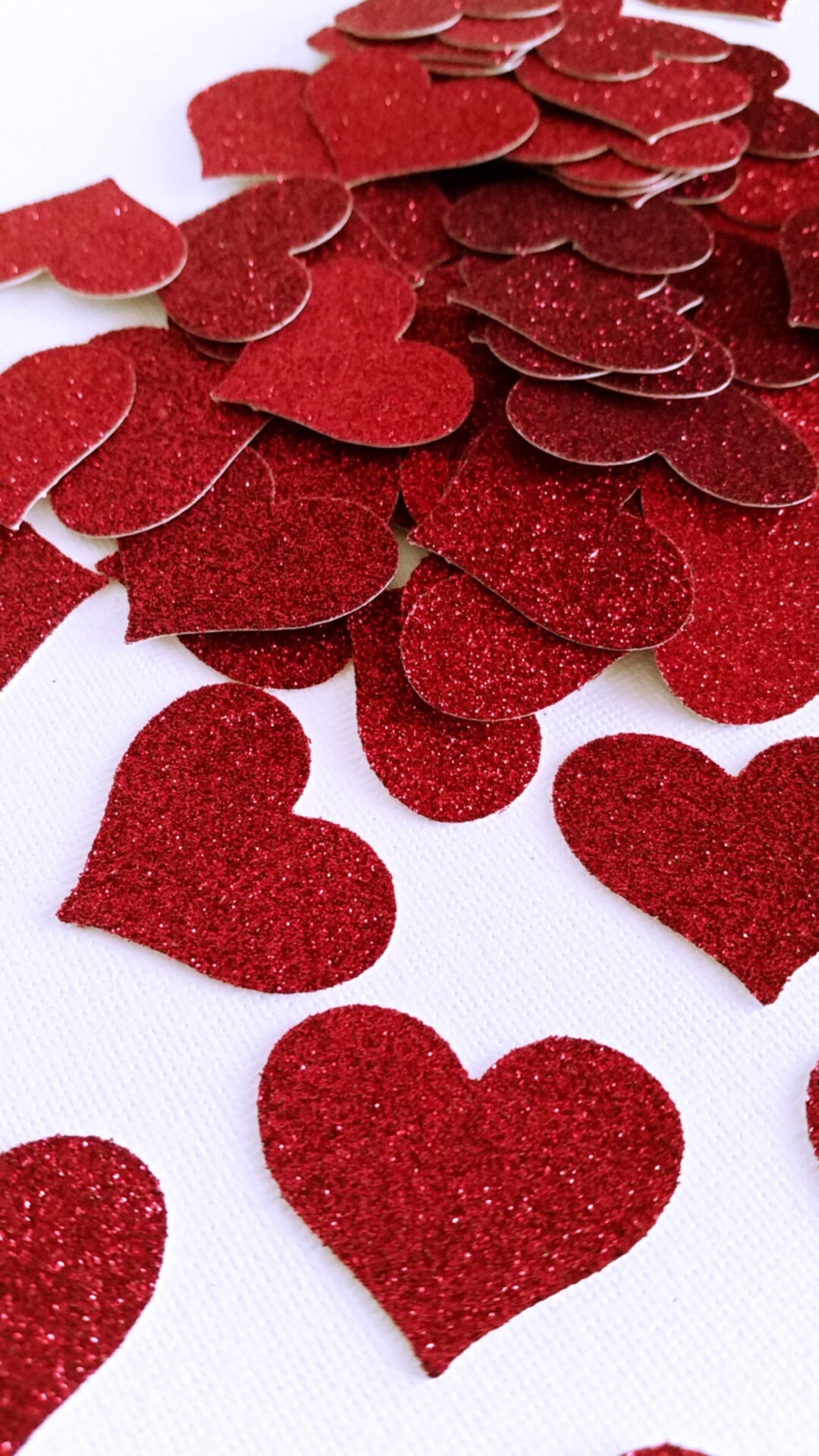 Red Glitter Hearts - Confetti Wedding Decor- Valentines Day Red Hearts ...
