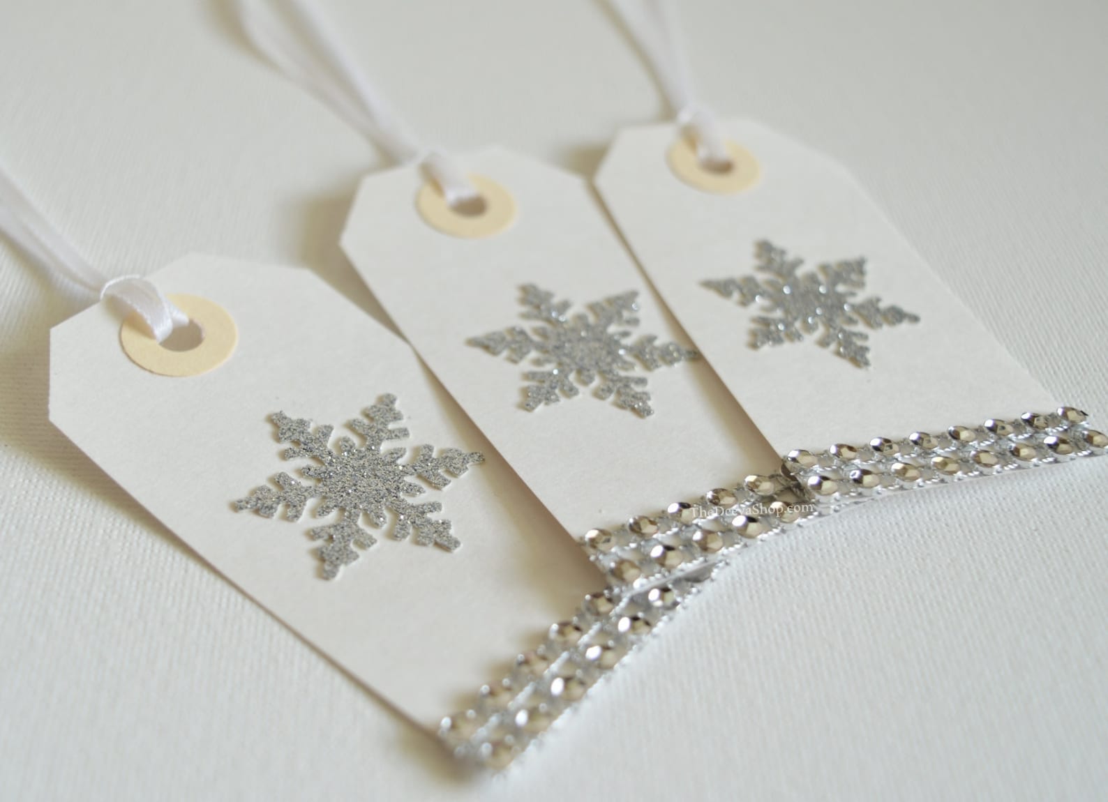 Christmas Gift Tags Holiday Glitter Snowflake Gift Tags | Etsy