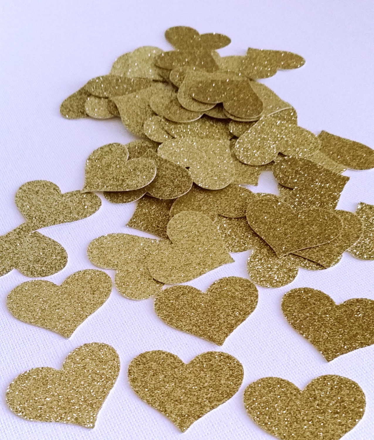 Gold Glitter Hearts Glitter Wedding Decor Gold 50th | Etsy