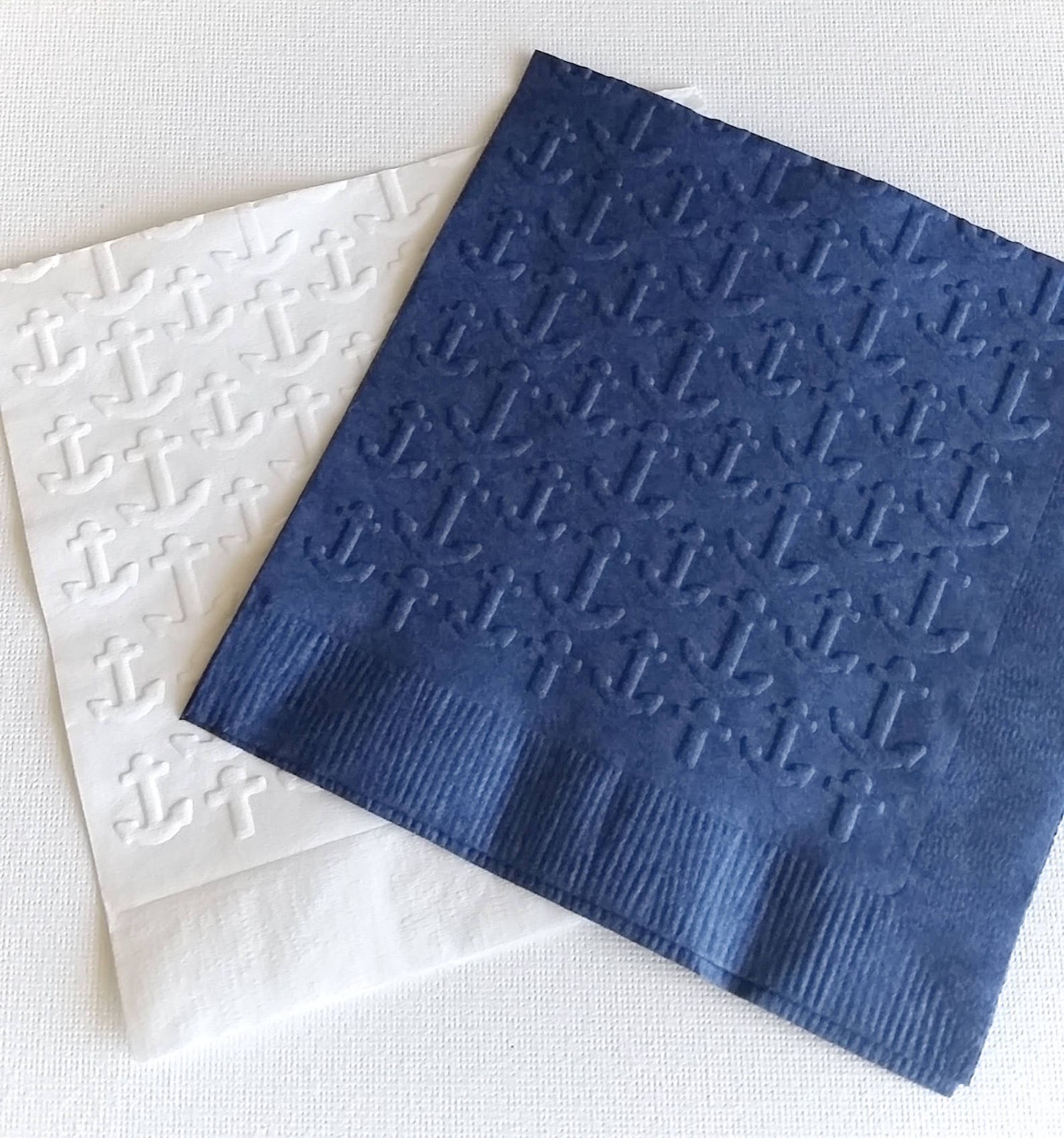 Cocktail Napkins Embossed Wedding Napkins Embossed Anchor - Etsy