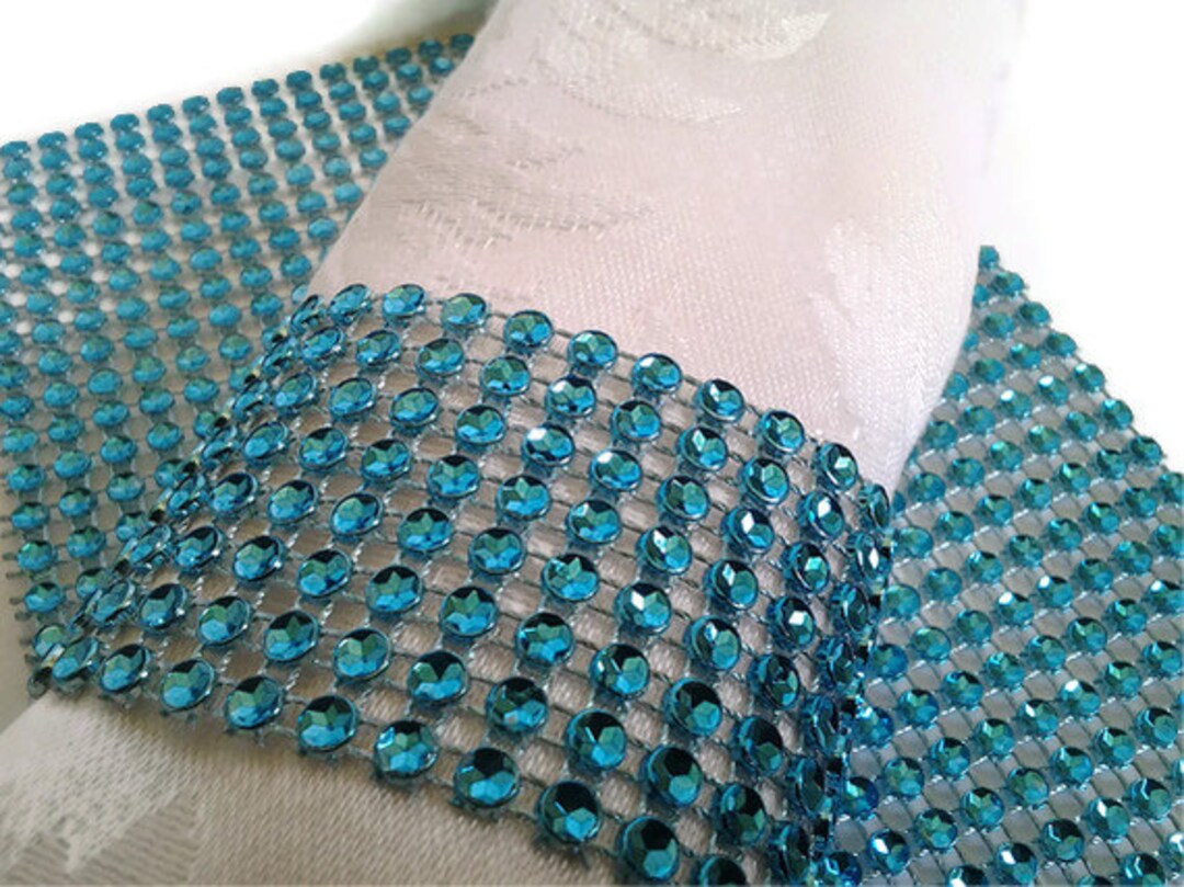 Turquoise Teal Bling Napkin Rings Napkin Ring Holders rhinestone ...