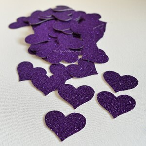 Glitter Confetti - Dark Purple Glitter Confetti Hearts - Glitter ...