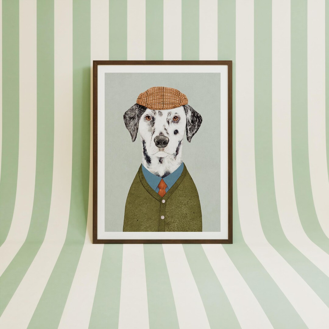 Dapper Dalmatian Art Print: Vintage British Decor - Etsy