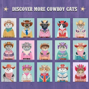 Cowboy Cats Art Print - Ginger Cat Cowboys Wall Art - Colorful Eclectic ...