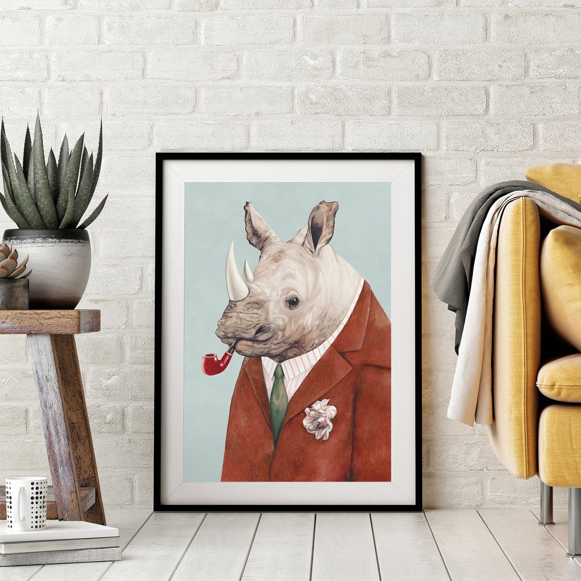 Rhinoceros Art Print Animal Wall Art Large Animal Print - Etsy