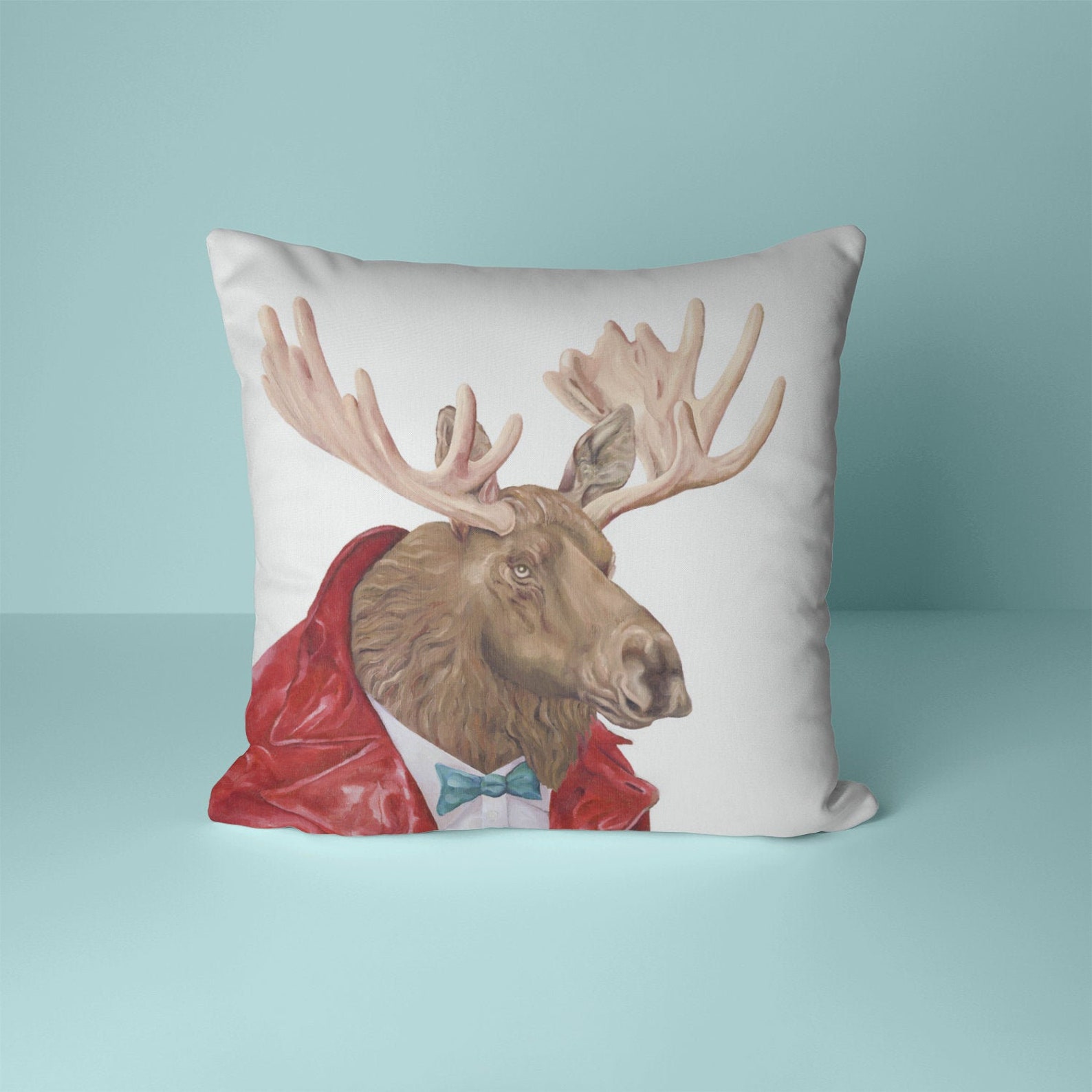 Moose Throw Pillow Animal Print Pillow Moose Decor - Etsy
