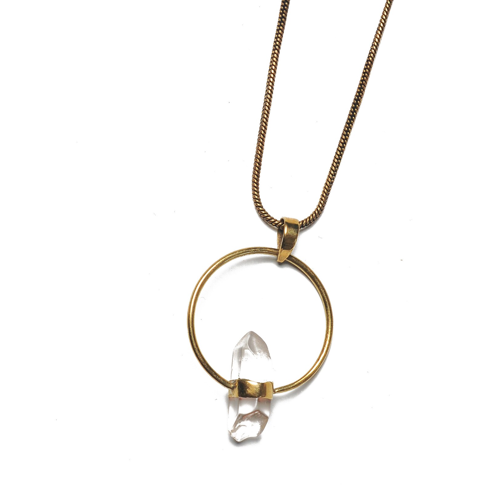 Hoop Pendant, Circle Pendant Necklace, Circle Crystal Necklace, 18 Inch ...