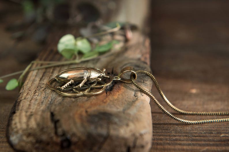 Flower of Life Pendant With June Beetle (jbp024) Brass Sacred Geometry ...