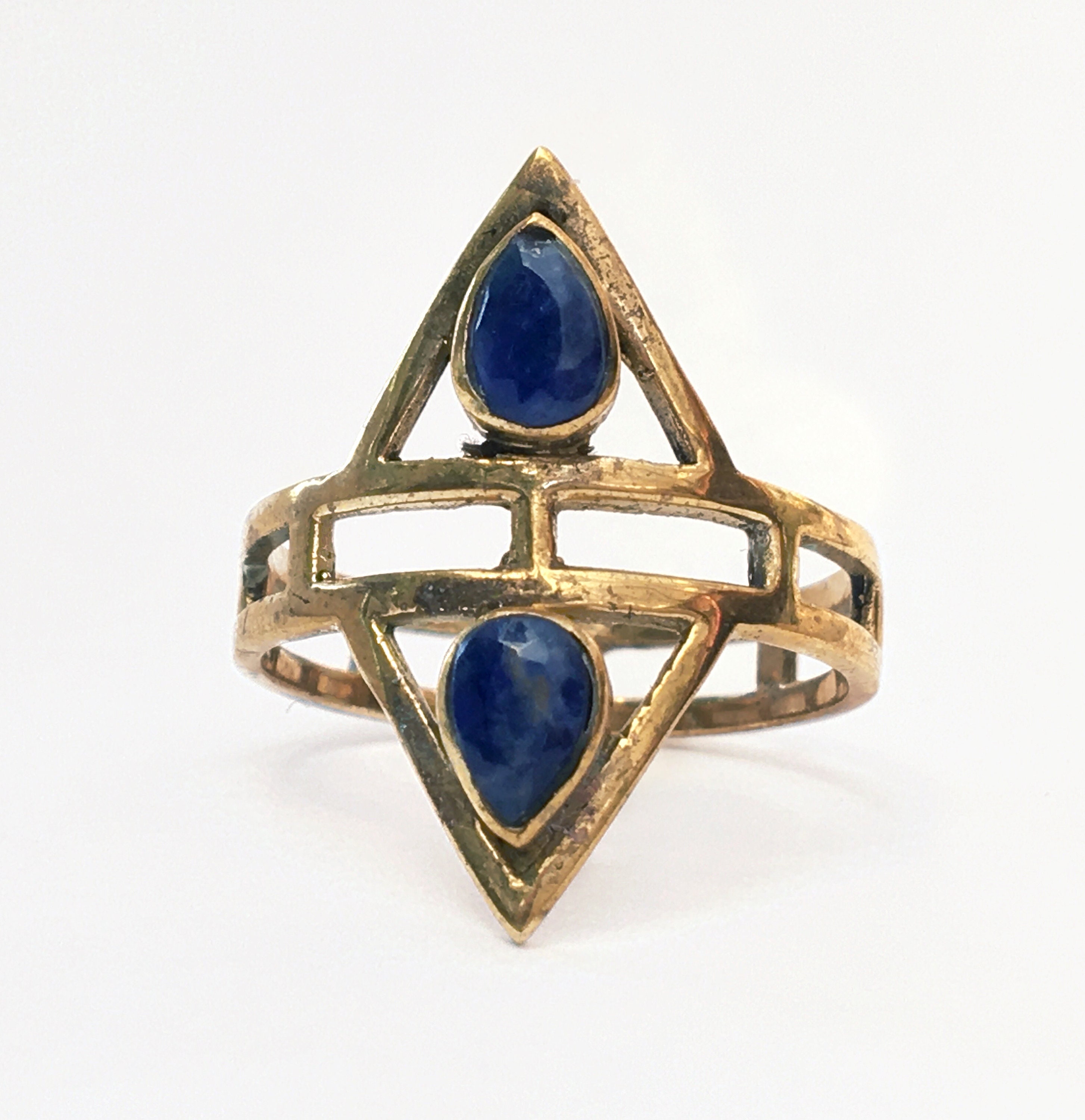 Gemstone Pyramid Ring Statement Ring Gemstone Ring | Etsy