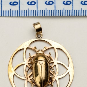 Flower of Life Pendant With June Beetle (jbp024) Brass Sacred Geometry ...