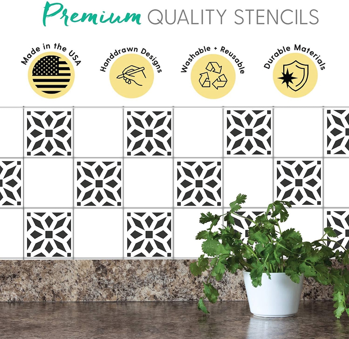 Moroccan Tile Stencil Set Pack of Four 8x8 Tile Stencil | Etsy