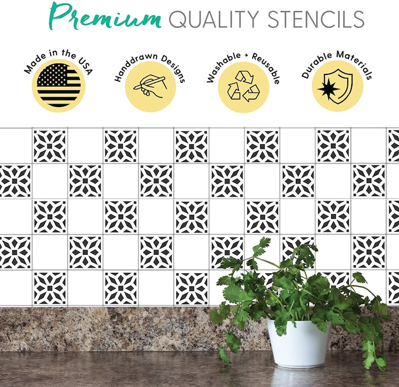 Moroccan Tile Stencil Set Pack of Four 4x4 Tile Stencil - Etsy