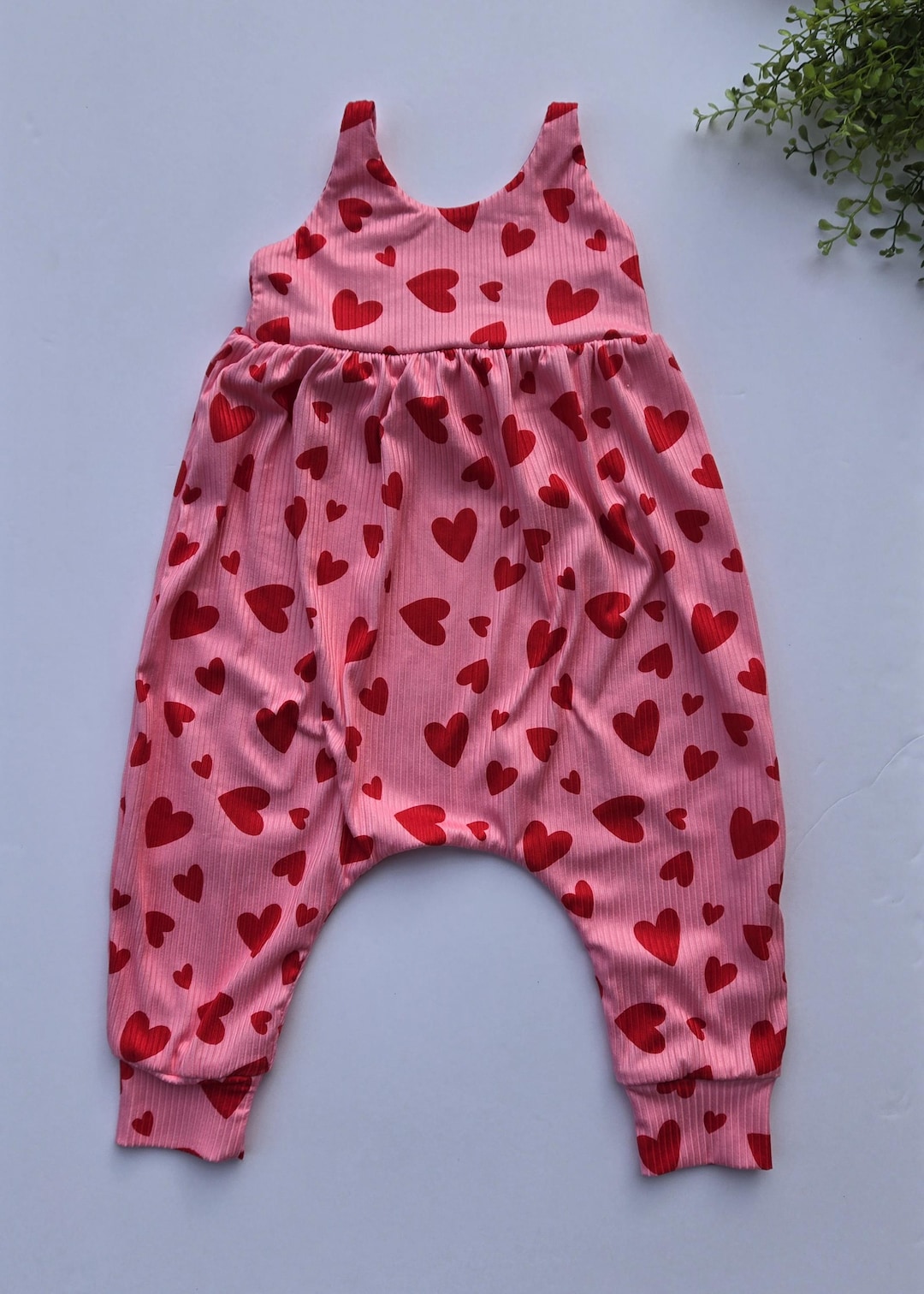 Pink and Red Heart Romper: Valentines Day Outfit - Etsy