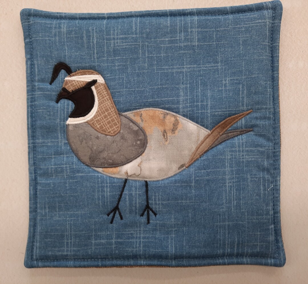 Appliqued Quail Pot Holder, Hot Pad - Etsy