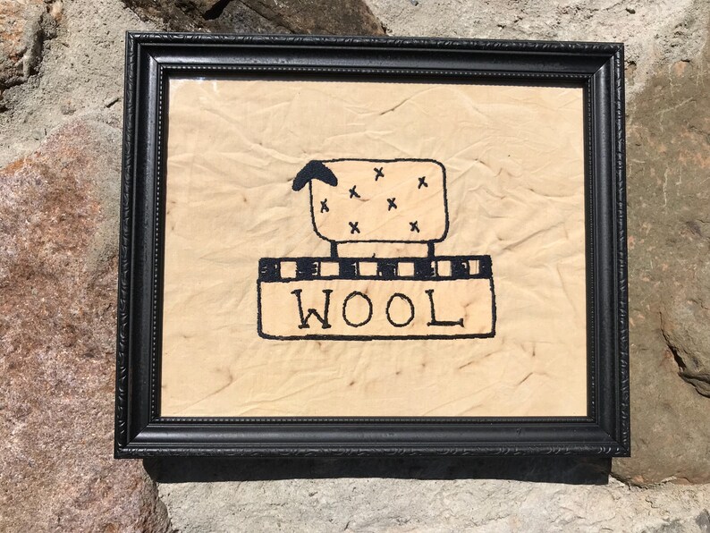 Primitive Embroidered Wool Sign - Etsy
