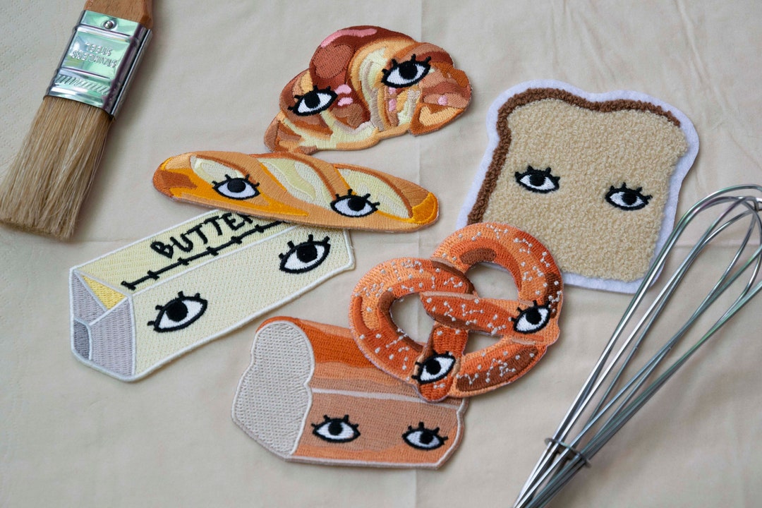 Baker's Basket - Set of Any Six Iron on Patches Food With Eyes Mix N ...