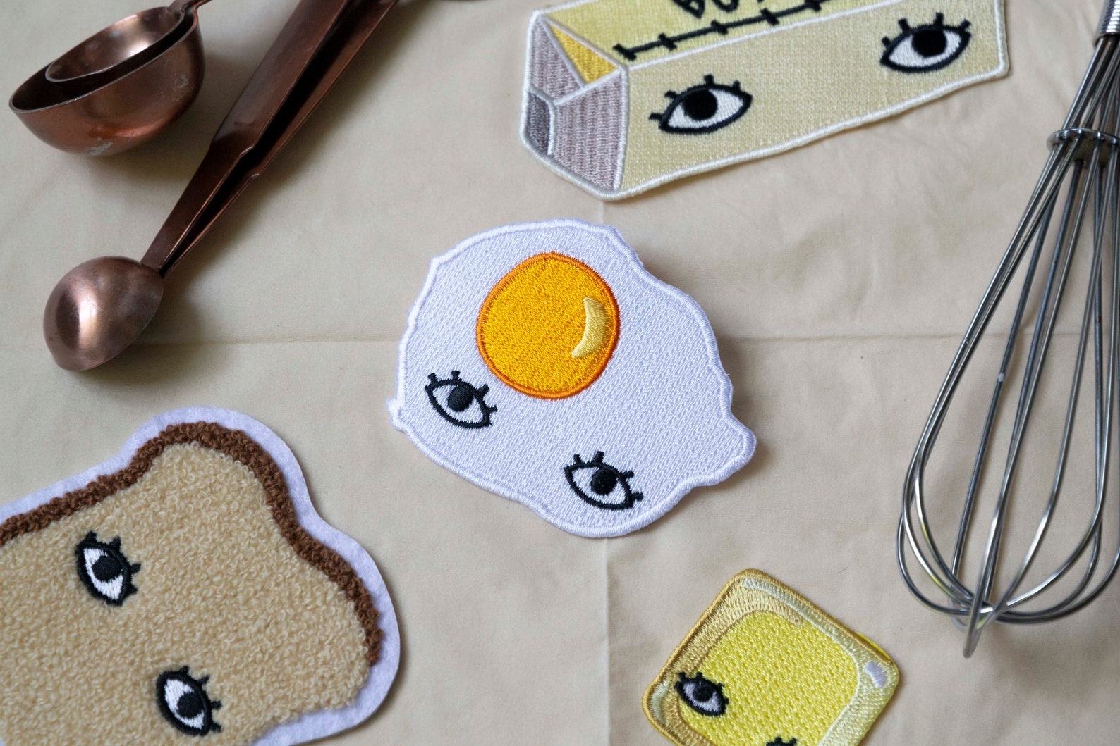 Baker's Basket - Set of Any Six Iron on Patches Food With Eyes Mix N ...