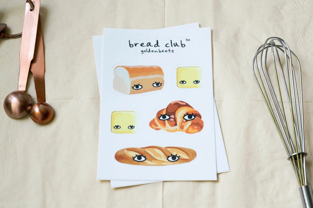 Bread Club Sticker Sheet Goldenbeets 4x6 Vinyl Waterproof Sticker Set ...
