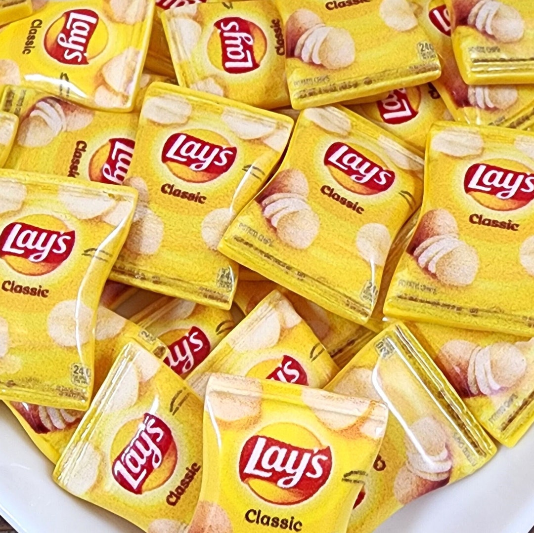 5 Pcs Potato Chip Flatbacks . Resin Cabochon . Flat Back . Snack Charm ...