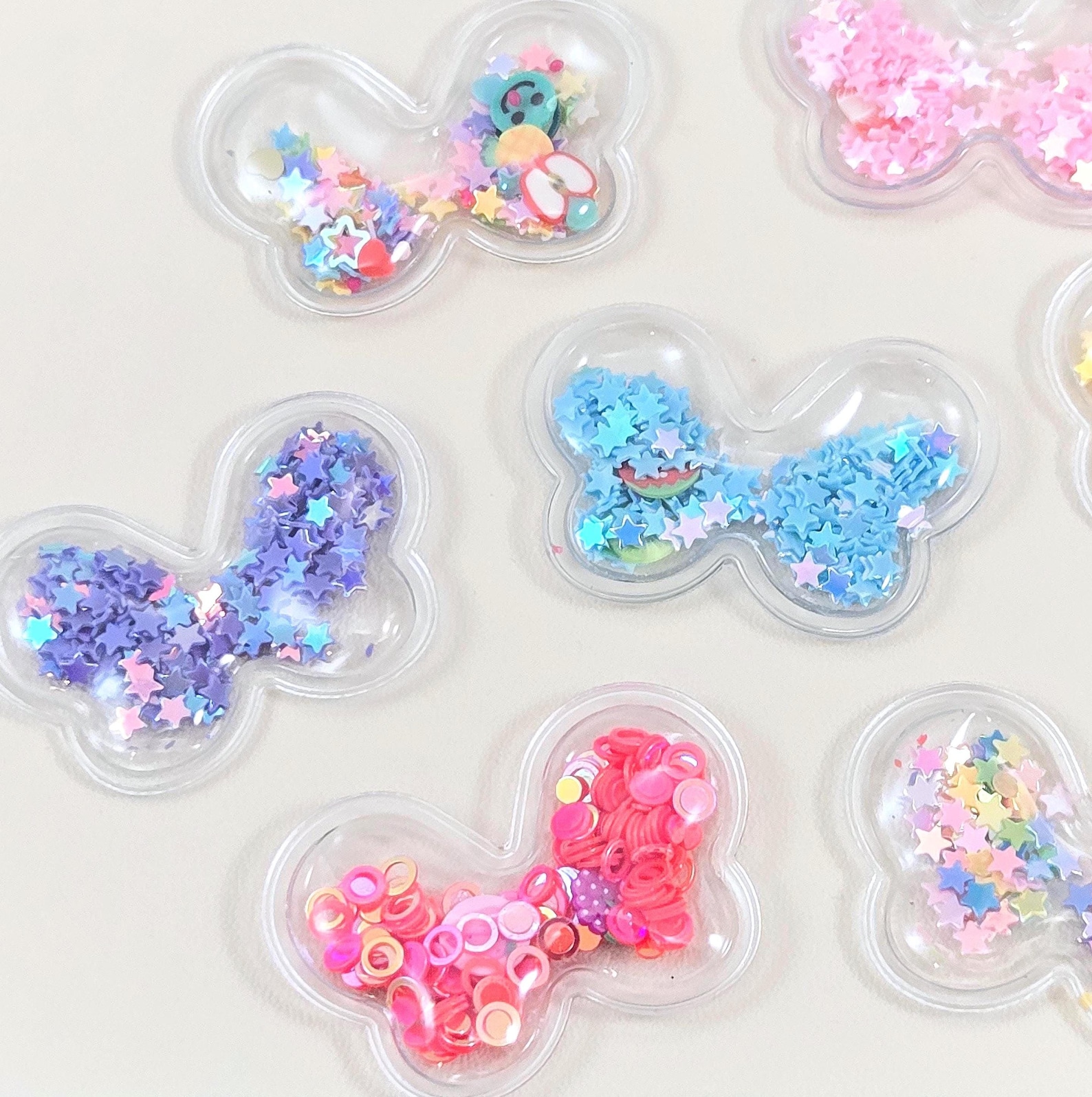 8 PCS "spring Butterfly" Glitter PVC Shakers for DIY Pen Toppers, Bow ...
