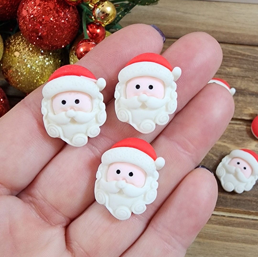 Jolly Santa Cabochon, Christmas Resin Flatbacks, Santa Flat Back, St ...