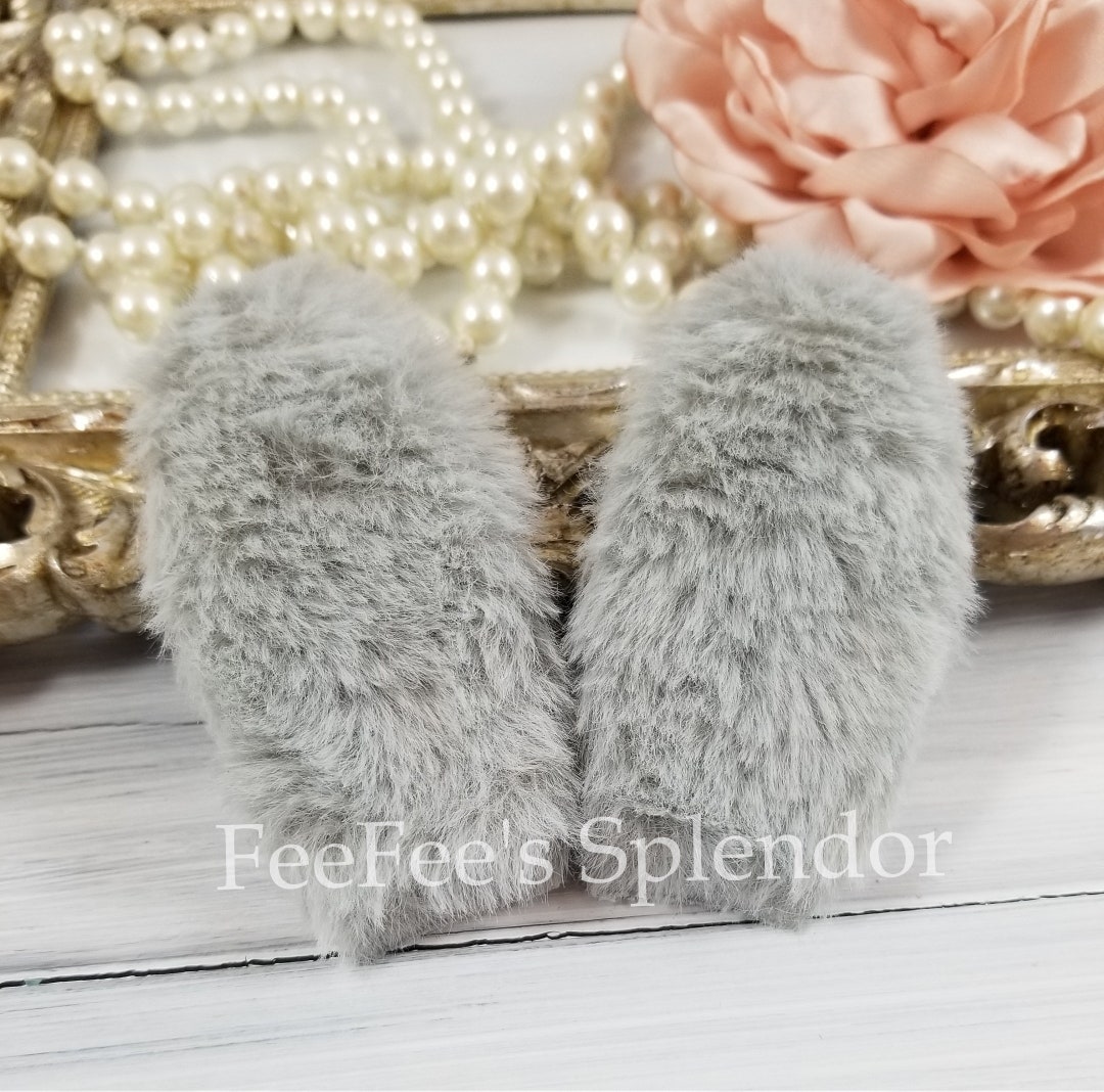 Padded Bunny Ears . Gray Fuzzy Fur . Rabbit DIY Headband Ears - Etsy
