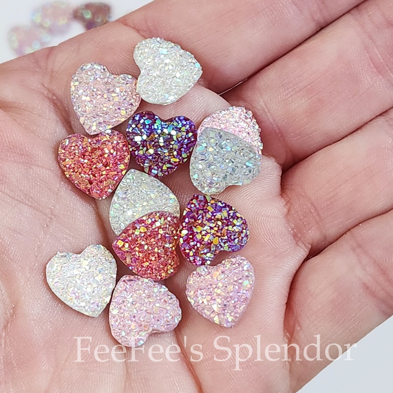 Rhinestone Heart Charm - Etsy