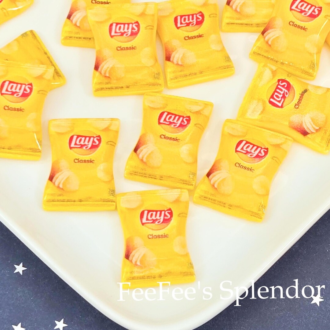 5pcs Mini Potato Chip Bag Cabochons | Kawaii Snack-themed Charms | Food ...