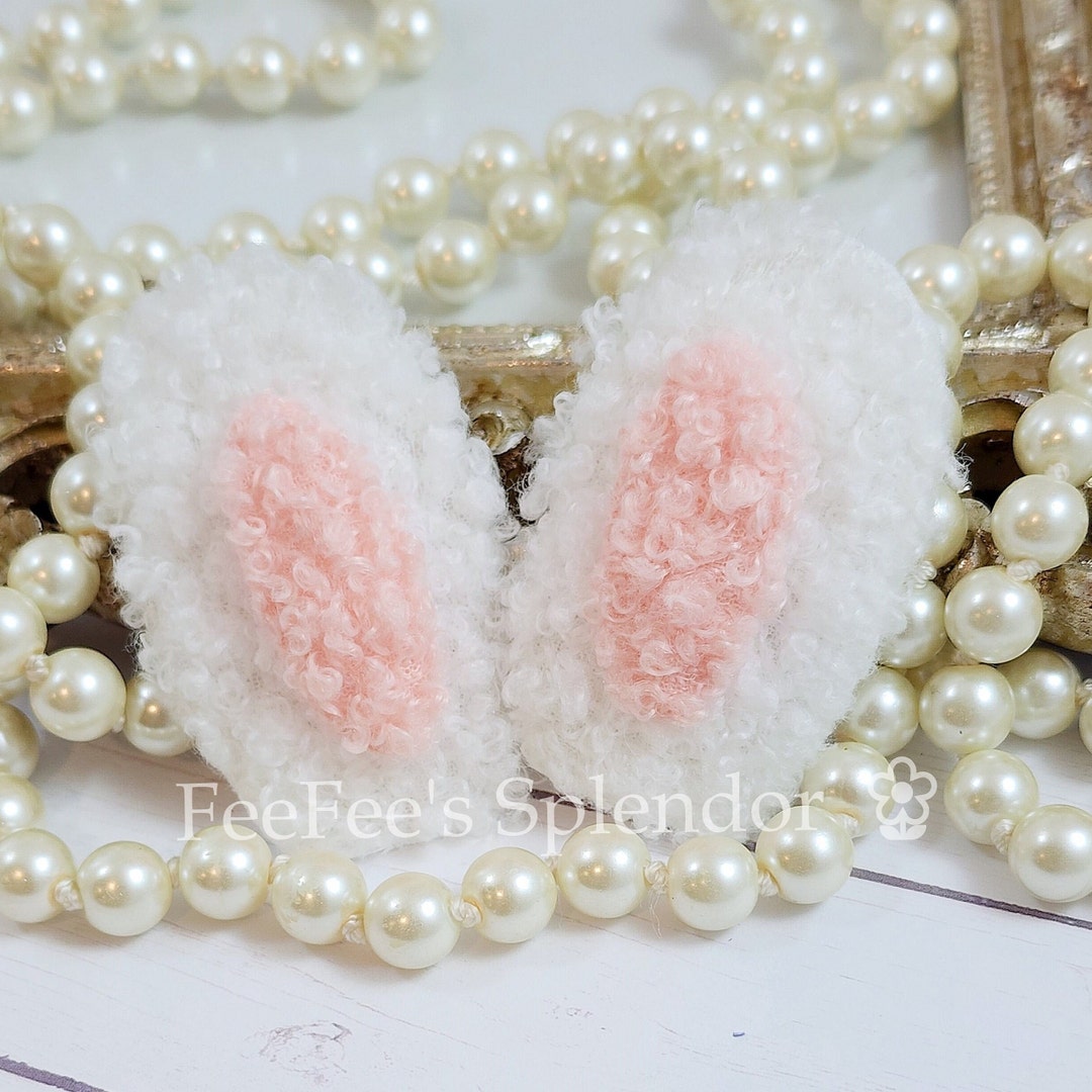 Bunny Ears | 5 Pairs - Craft Pack | Soft White, Pink Chenille Rabbit ...