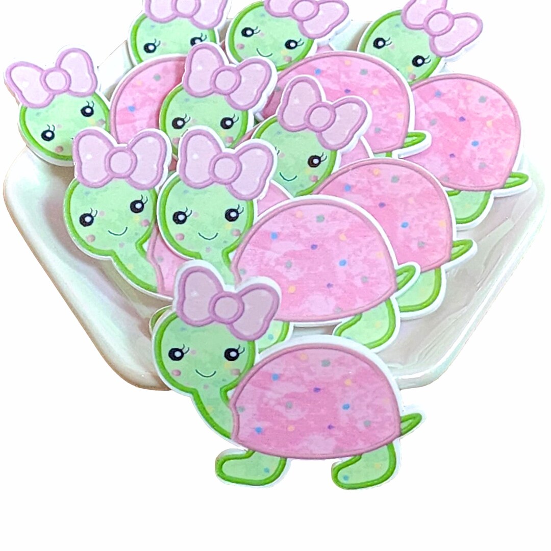 5 Pcs Turtle Flatbacks . Planar Resin . Flat Back . Cabochon . Charm ...