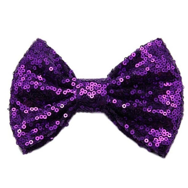 Purple Hair Bow - Etsy