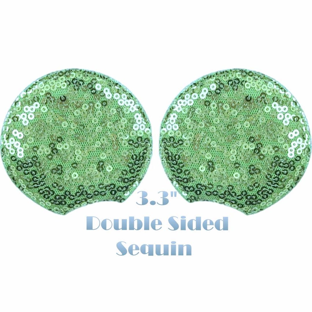 Light Green Sequin Ears | Double-sided 3.3" DIY Mouse Ears | Costume ...