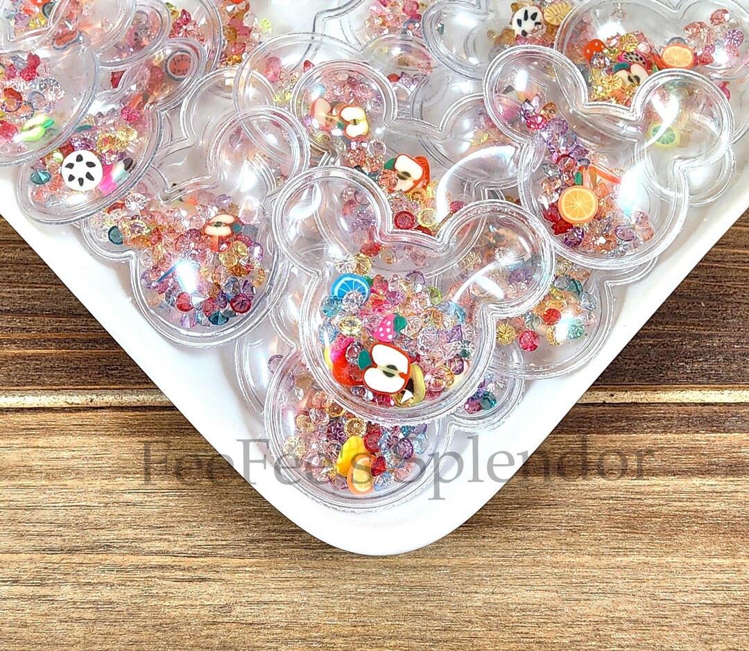 5 Pcs Mouse Shakers . Glitter PVC Shaker . Clear Mouse Ears . Character ...
