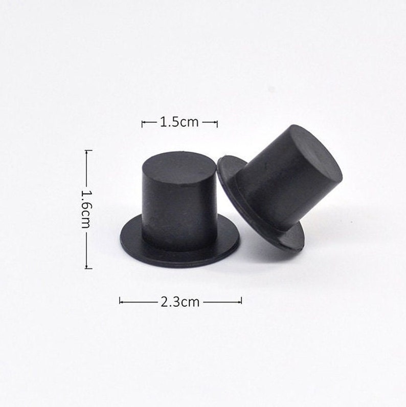 5 PCS Mini Black Top Hats - Small Resin Hats for Crafts & Accessories ...