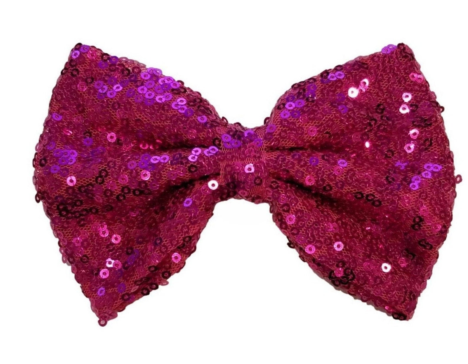 5 Sequin Bows Fuchsia Pink Headband Bow Large Hair | Etsy