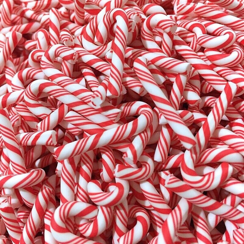 Tiny Candy Cane Charms - Etsy