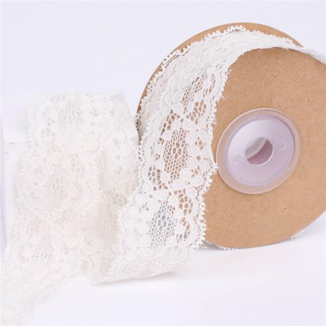 2 Elastic Lace, off White Stretch Lace, Elastic Lace for Headbands, 2 ...