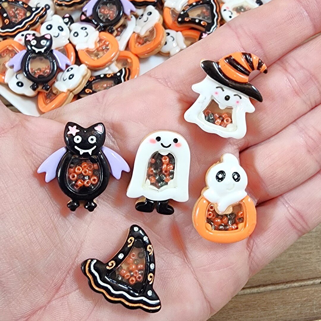 Halloween Shaker Cabochons Kawaii Ghost Bat Witch Hat Spooky Cute ...