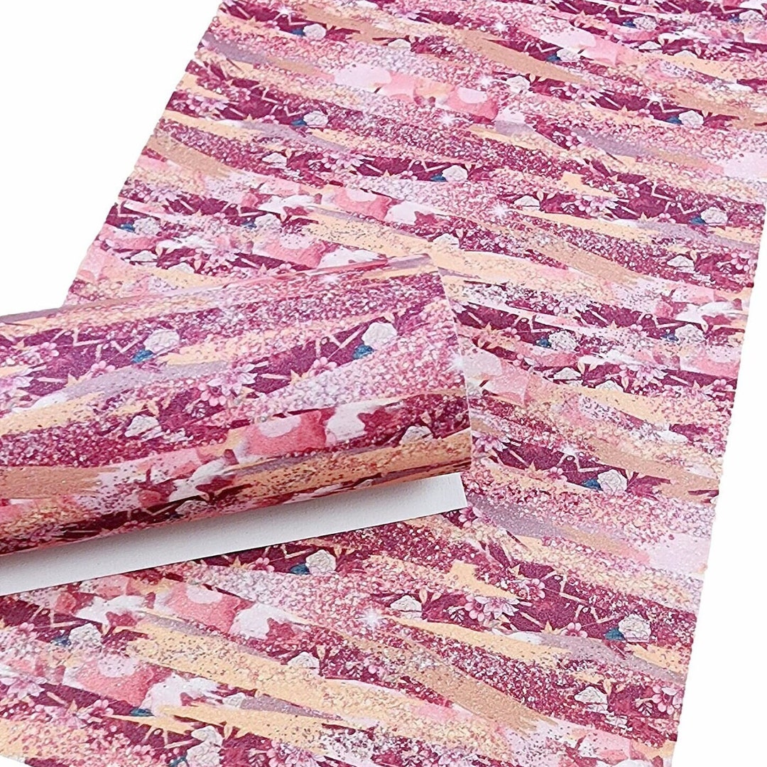 Pack of 5 . Fine Glitter Sheets . A4 Pink Brushstroke . Thin Solid ...