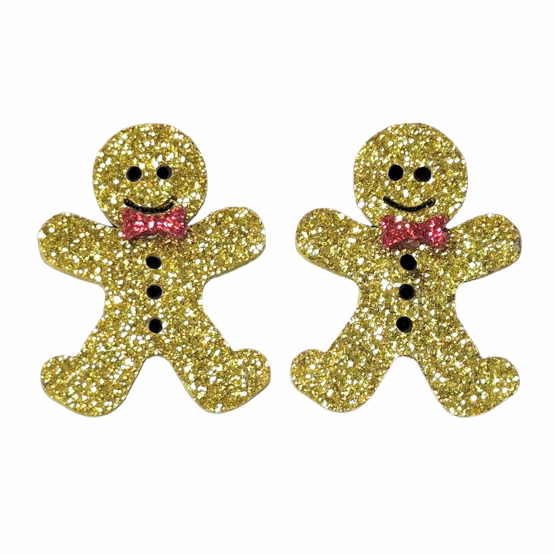 Glitter Gingerbread Man Applique Felt Christmas Embellishment for DIY ...