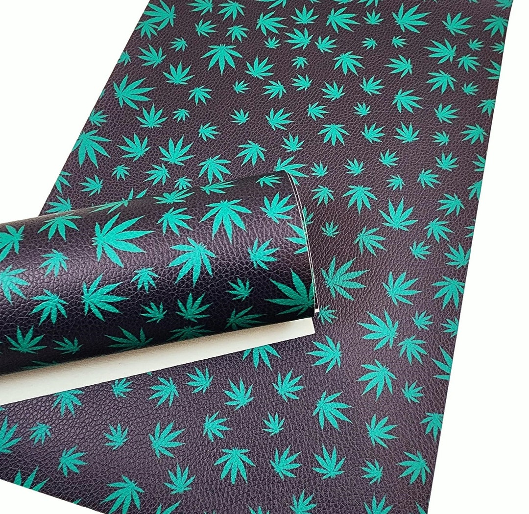 Faux Leather Sheets Weed Cannabis Leaf Printed Synthetic - Etsy