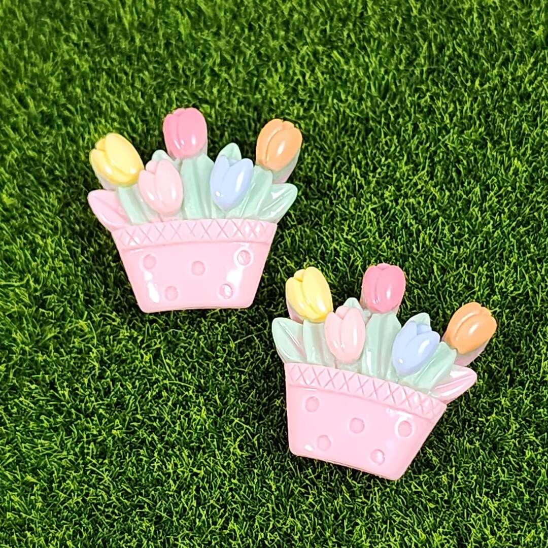 Tulip Flower Resin Cabochons Spring Flatbacks for Crafts and Jewelry ...