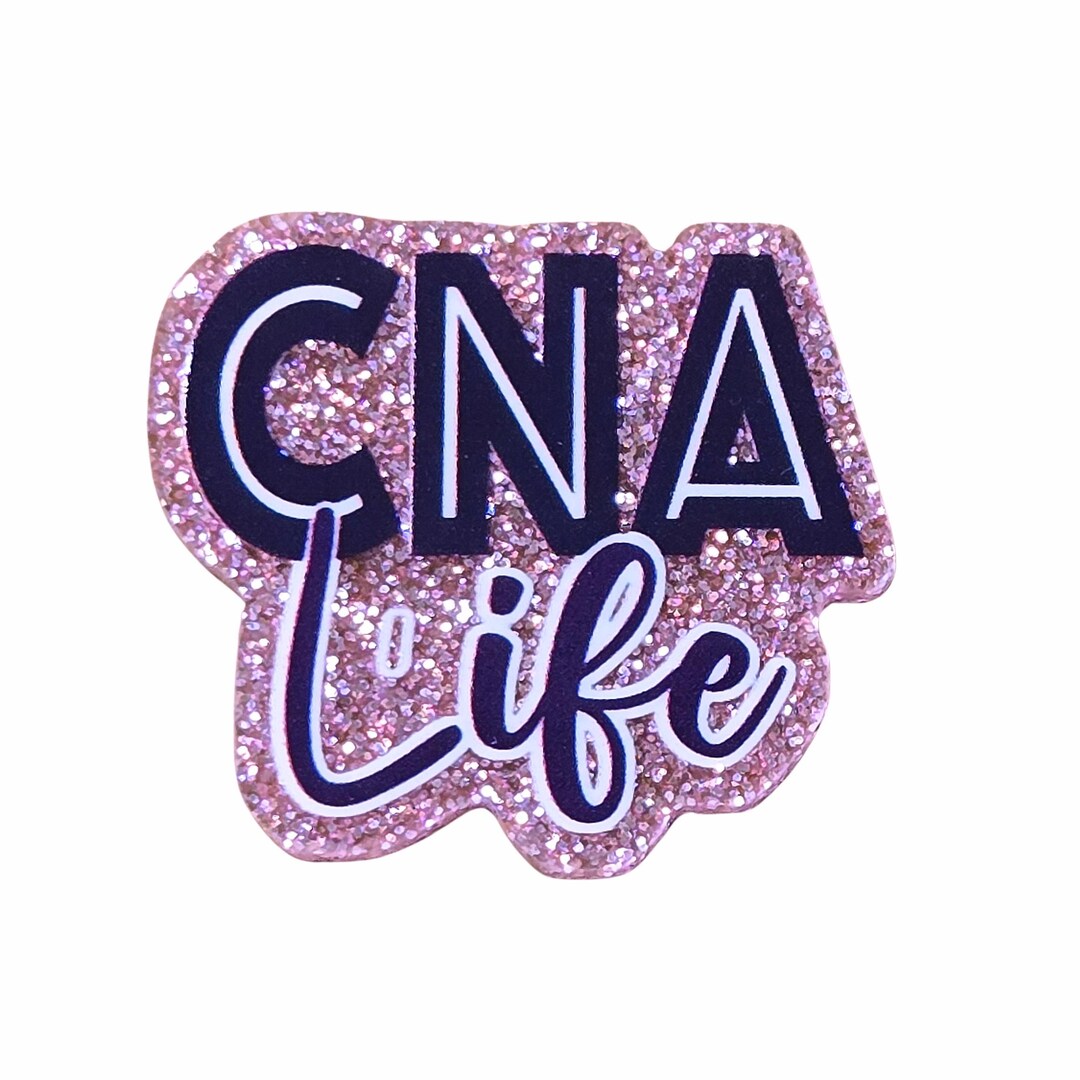 CNA Life Glitter Planar Resin Nurse Badge Acrylic Flatbacks DIY Crafts ...