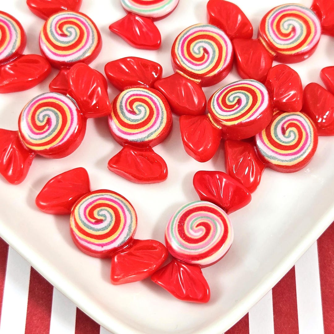 9 Candy Cabochons | Twisted Taffy Flatbacks | Christmas Candy Charms ...