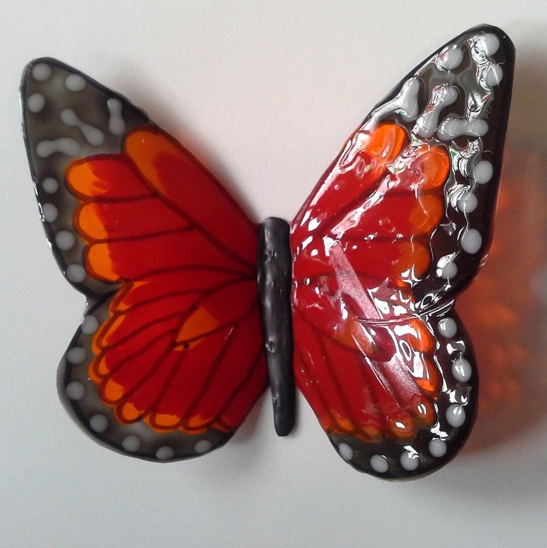 Red Monarch Wall Decal, 3D Butterfly, Butterfly Window Decal ...