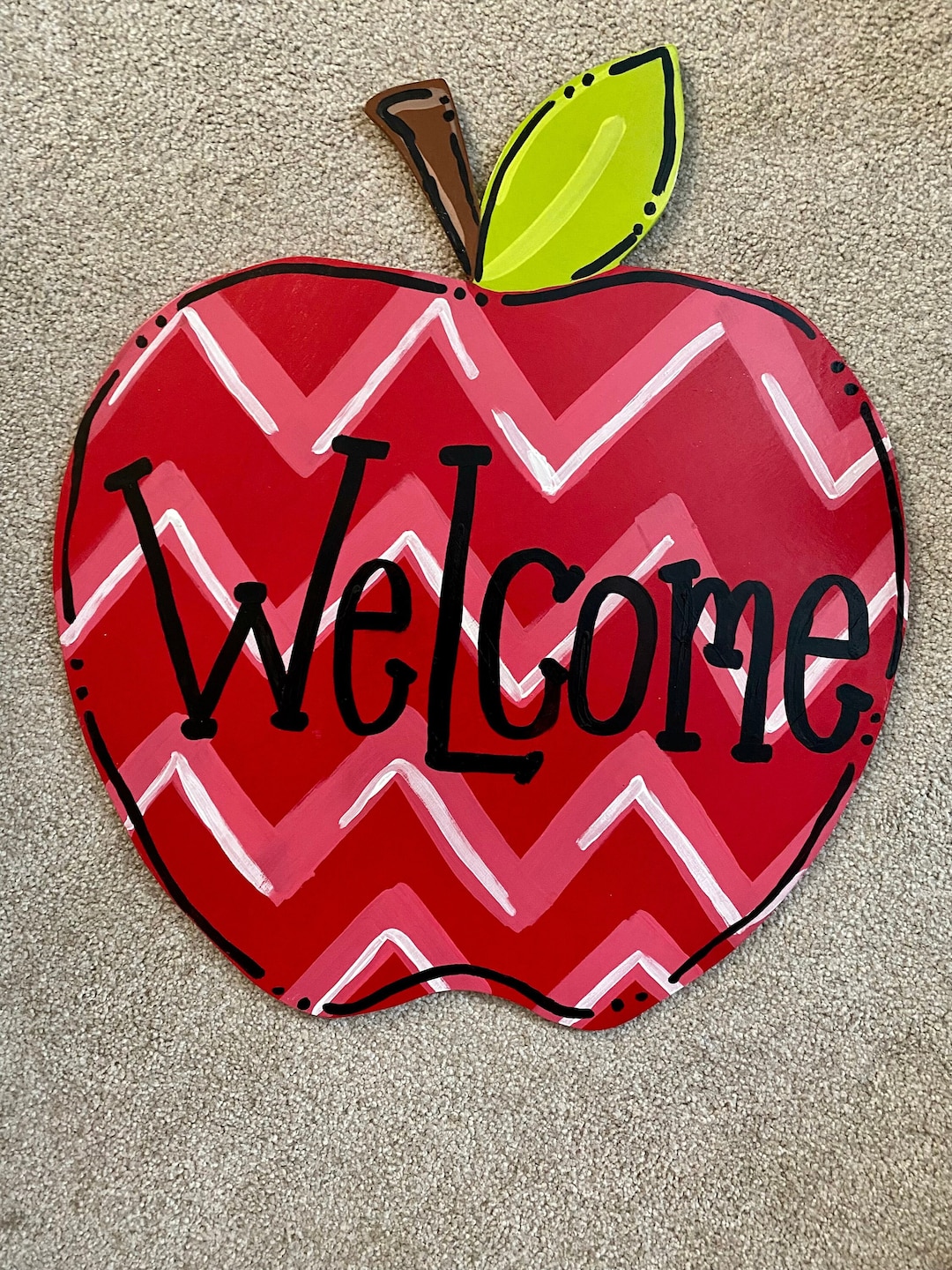 Chevron Welcome Apple Sign- Free Shipping - Etsy