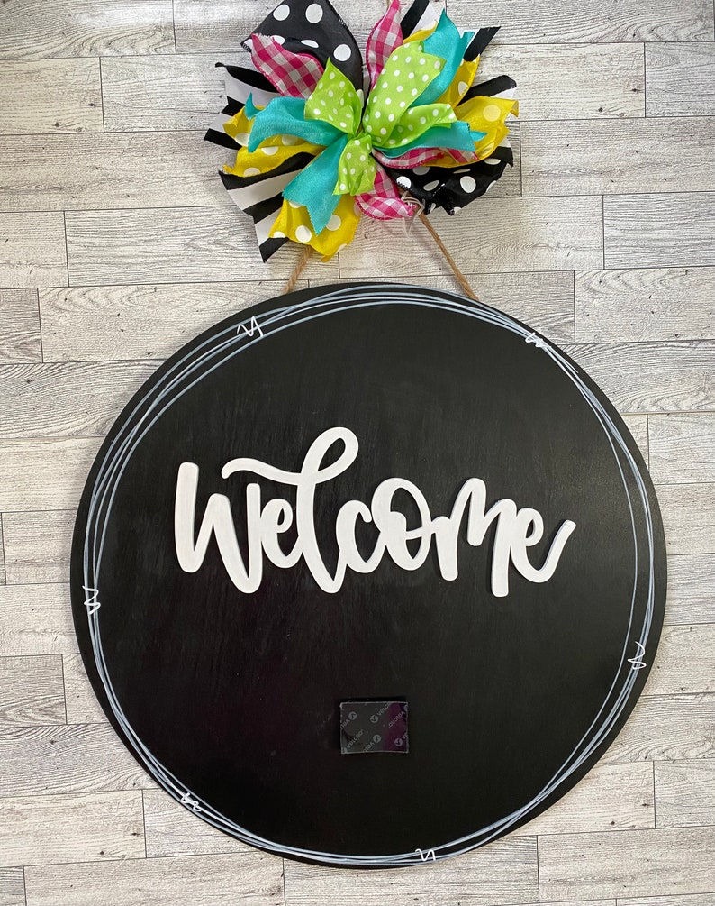 Interchangeable Welcome Sign, Black With White Welcome base Only Free ...