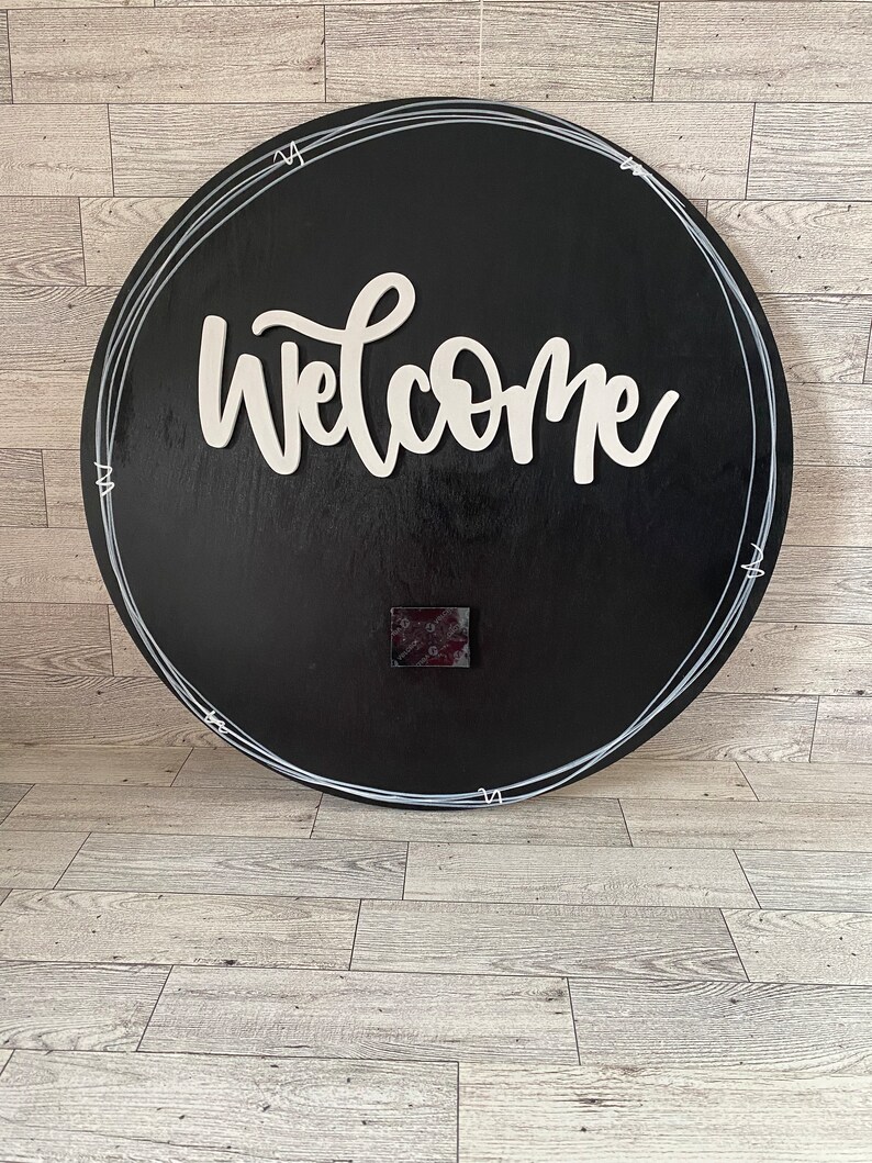Interchangeable Welcome Sign, Black With White Welcome (base Only ...