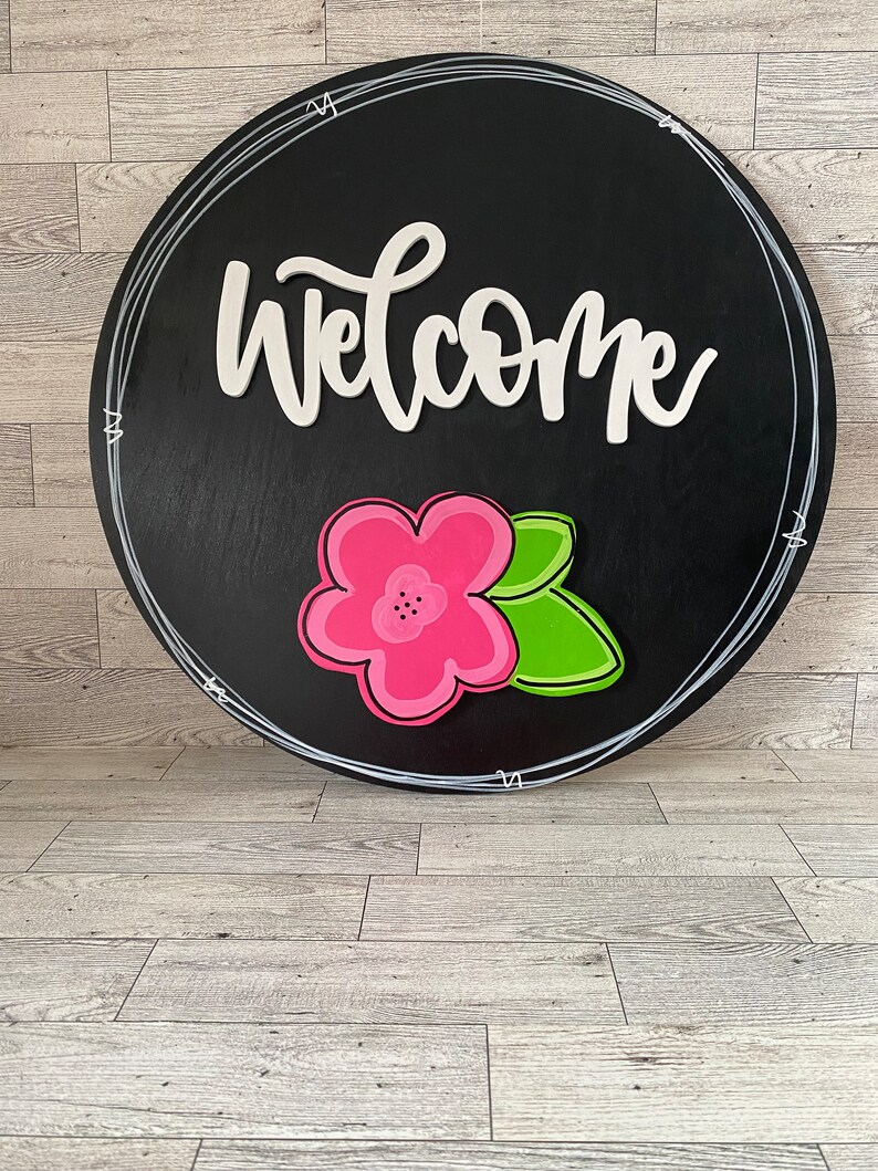 Interchangeable Welcome Sign, Black With White Welcome (base Only ...